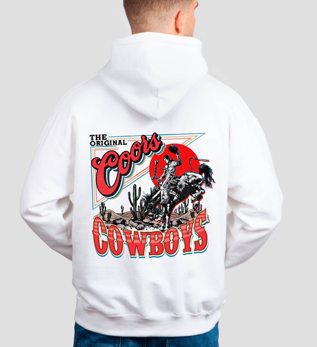 Coors Cowboy Hoodie, Coors Western Cowboy Hoodie, Vintage 90s Western ...