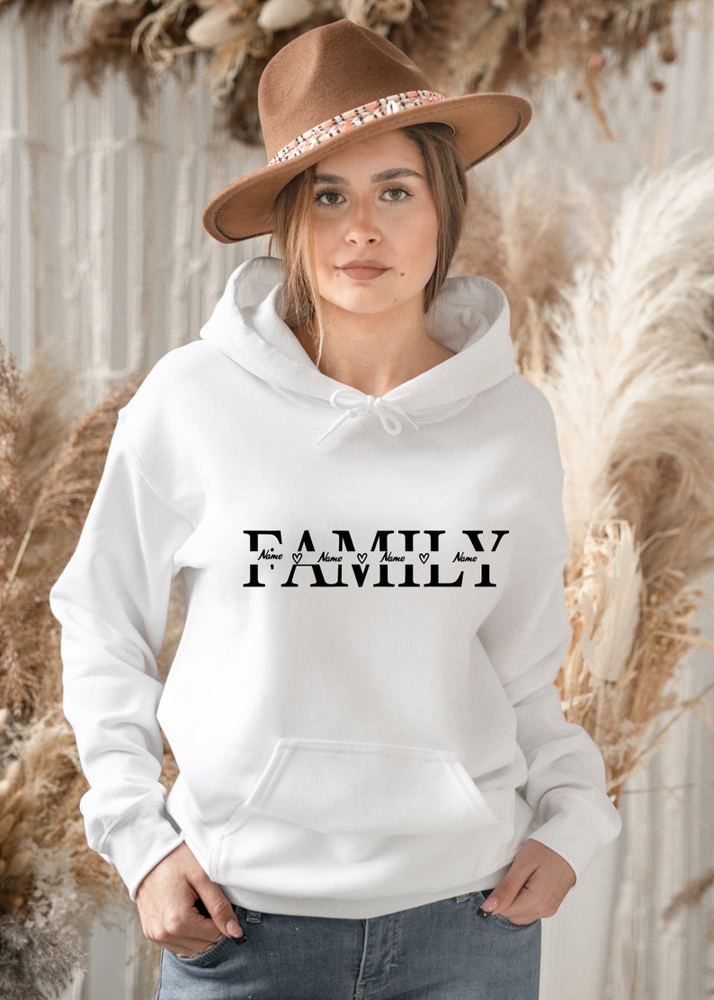 Custom Family With Names Sweatshirt Hooded, Family Personalised Shirt ...