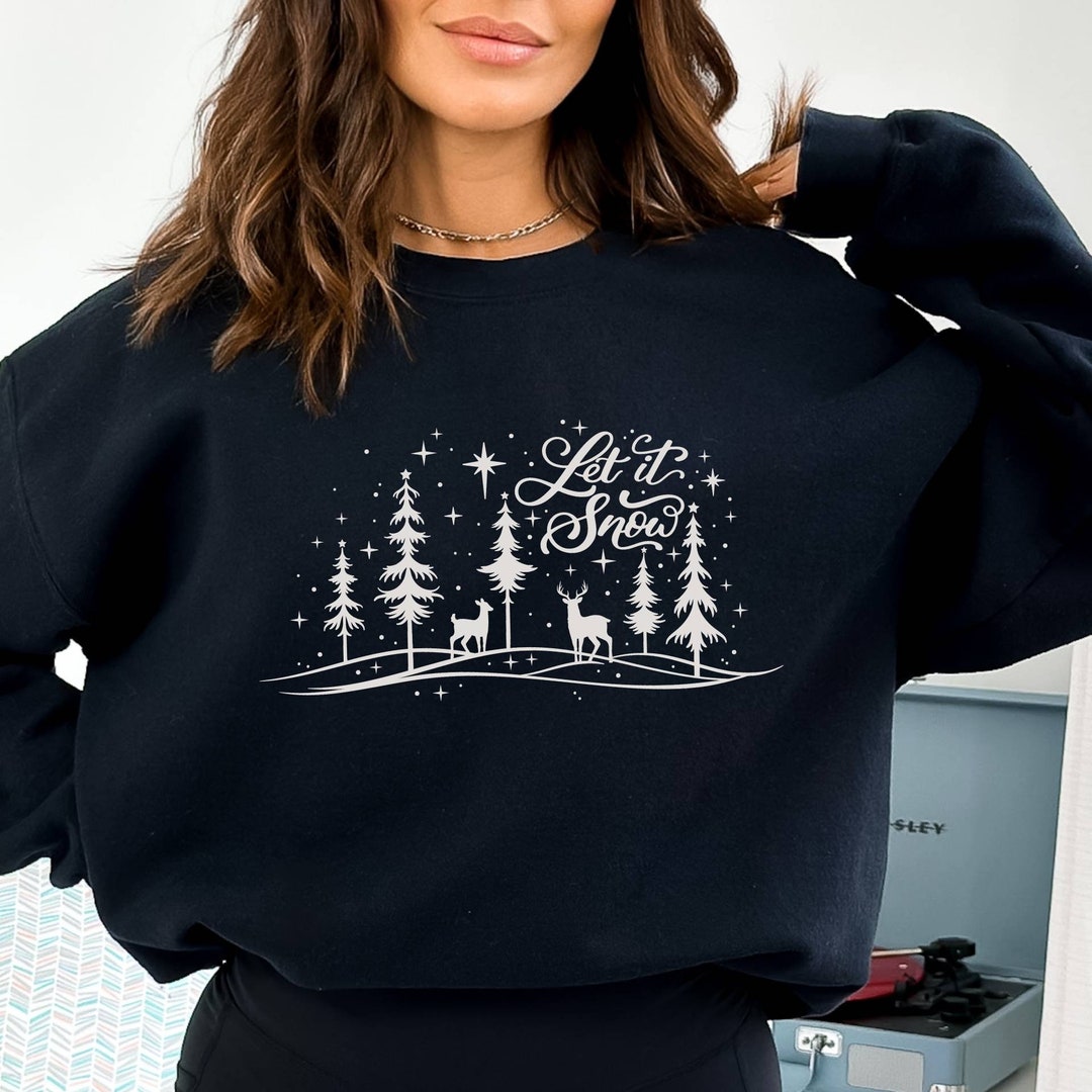 Let It Snow Sweatshirt, Snowman Sweatshirt, Christmas Sweatshirt, Merry ...
