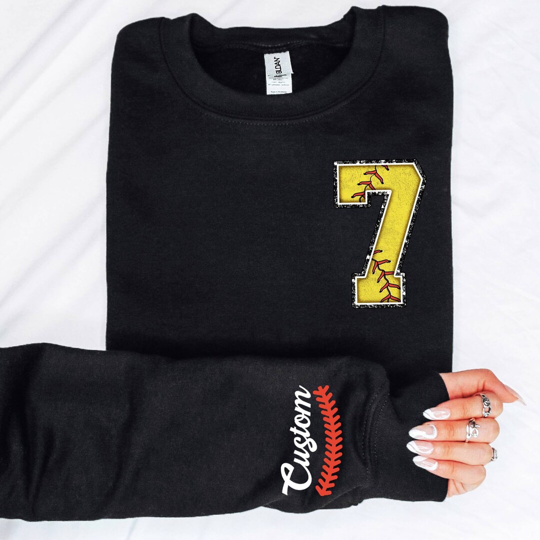 Custom Name and Number Softball Sweater, Custom Softball Sweatshirt ...