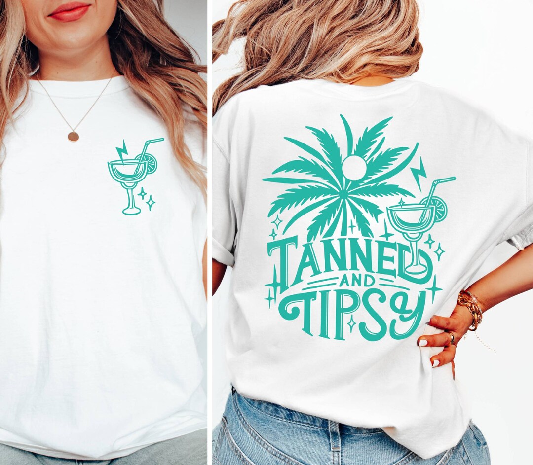 Tanned and Tipsy Beach Summer Comfort Colors Shirt, Tropical Beach ...