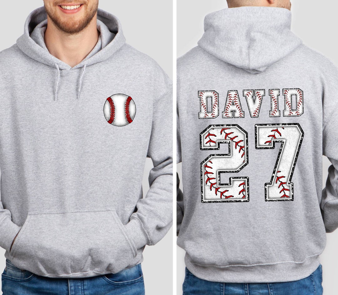 Two-sided Baseball Hoodie With Custom Number and Name, Baseball Mom Hoodie, Sports Hoodie ...