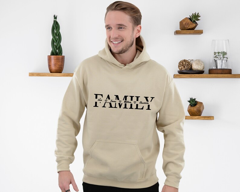Custom Family With Names Sweatshirt Hooded, Family Personalised Shirt ...