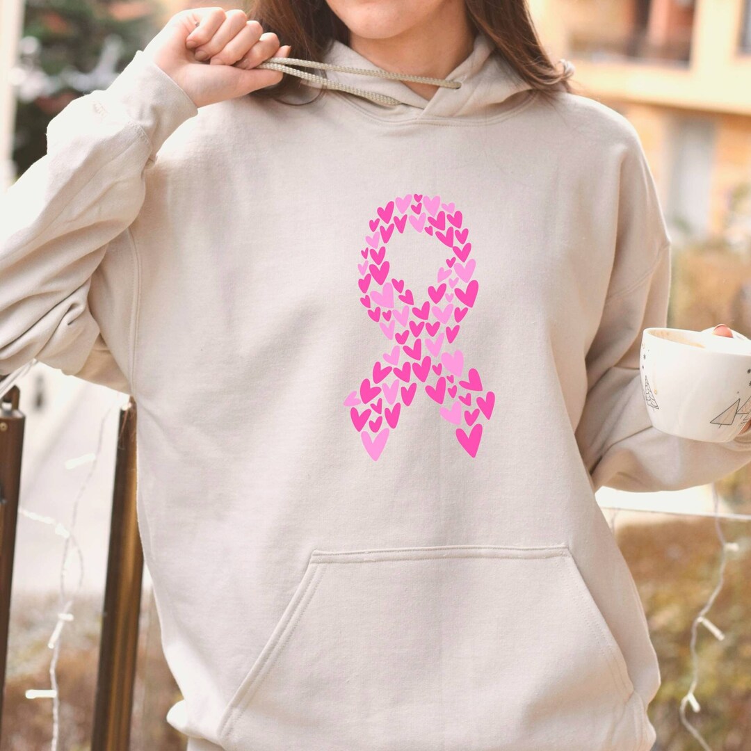 Pink Ribbon Hoodie ,cancer Awareness Month, Cancer Fighter, Cancer ...
