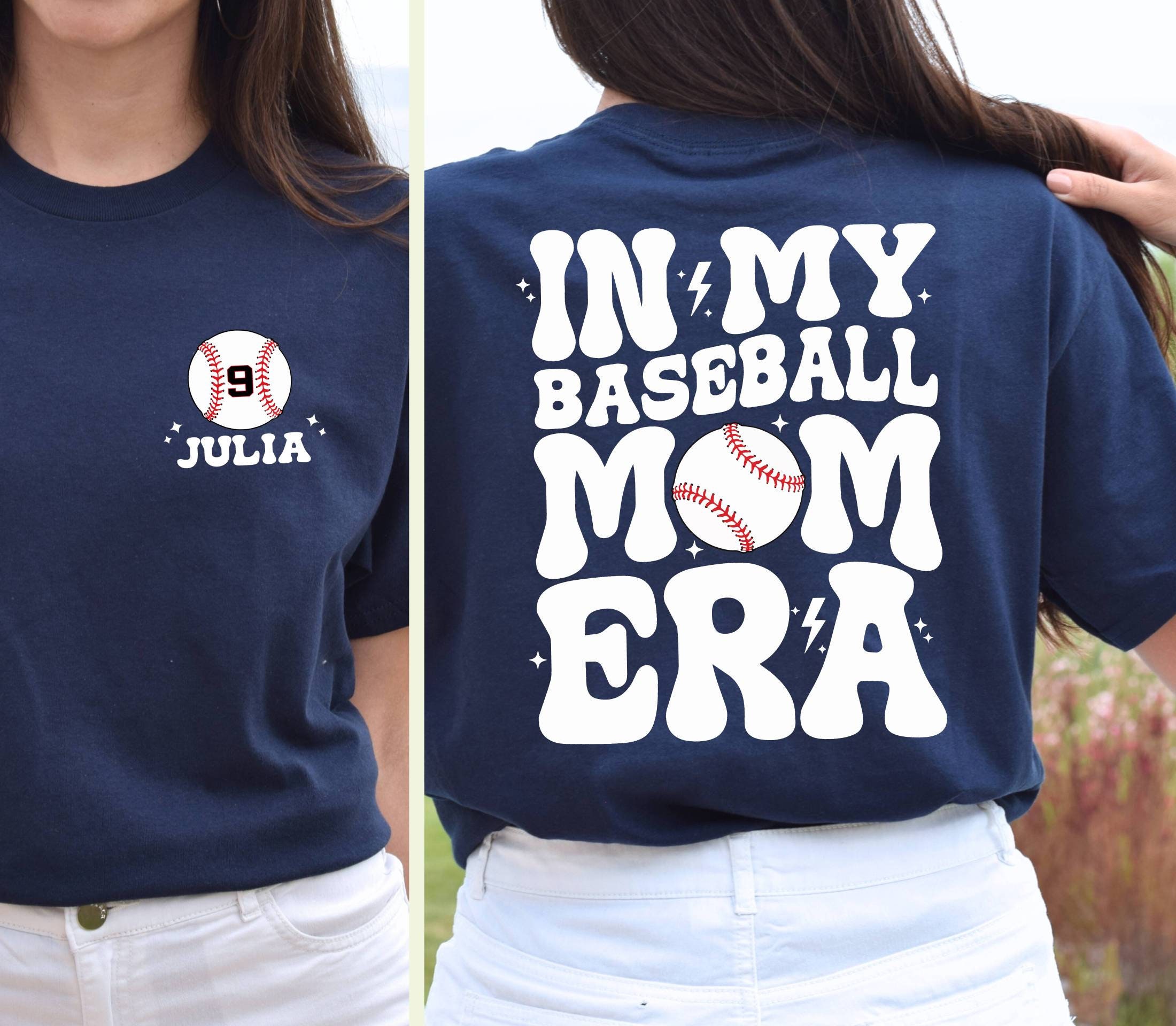 Custom in My Baseball Mom Era Shirt, Baseball Mama Shirt, Baseball Game ...