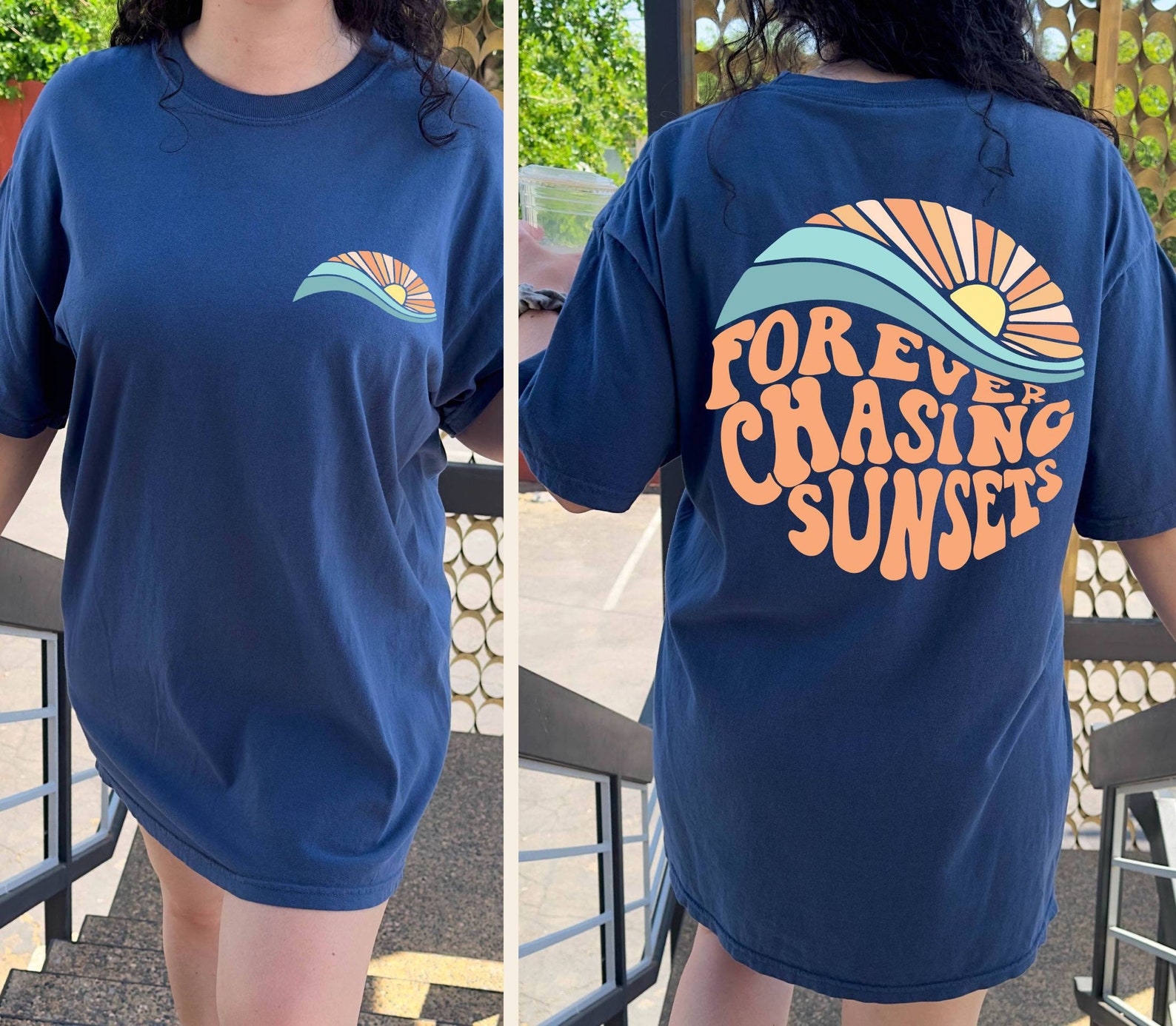 Comfort Colors® Forever Chasing Sunsets Shirt, Summer Shirt, Retro ...
