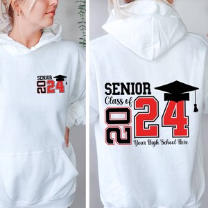 Custom Class of 2024 Senior Hoodie, Senior 2024 Hoodie, Personalized ...