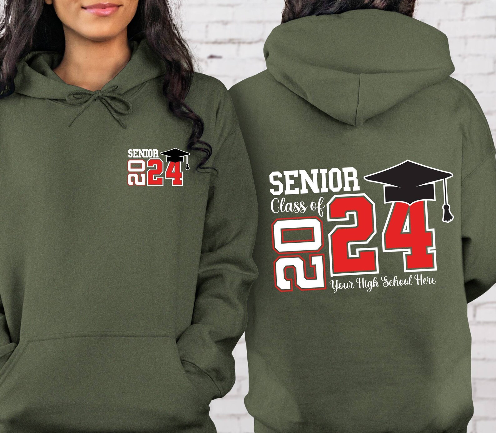 Custom Class of 2024 Senior Hoodie, Senior 2024 Hoodie, Personalized ...