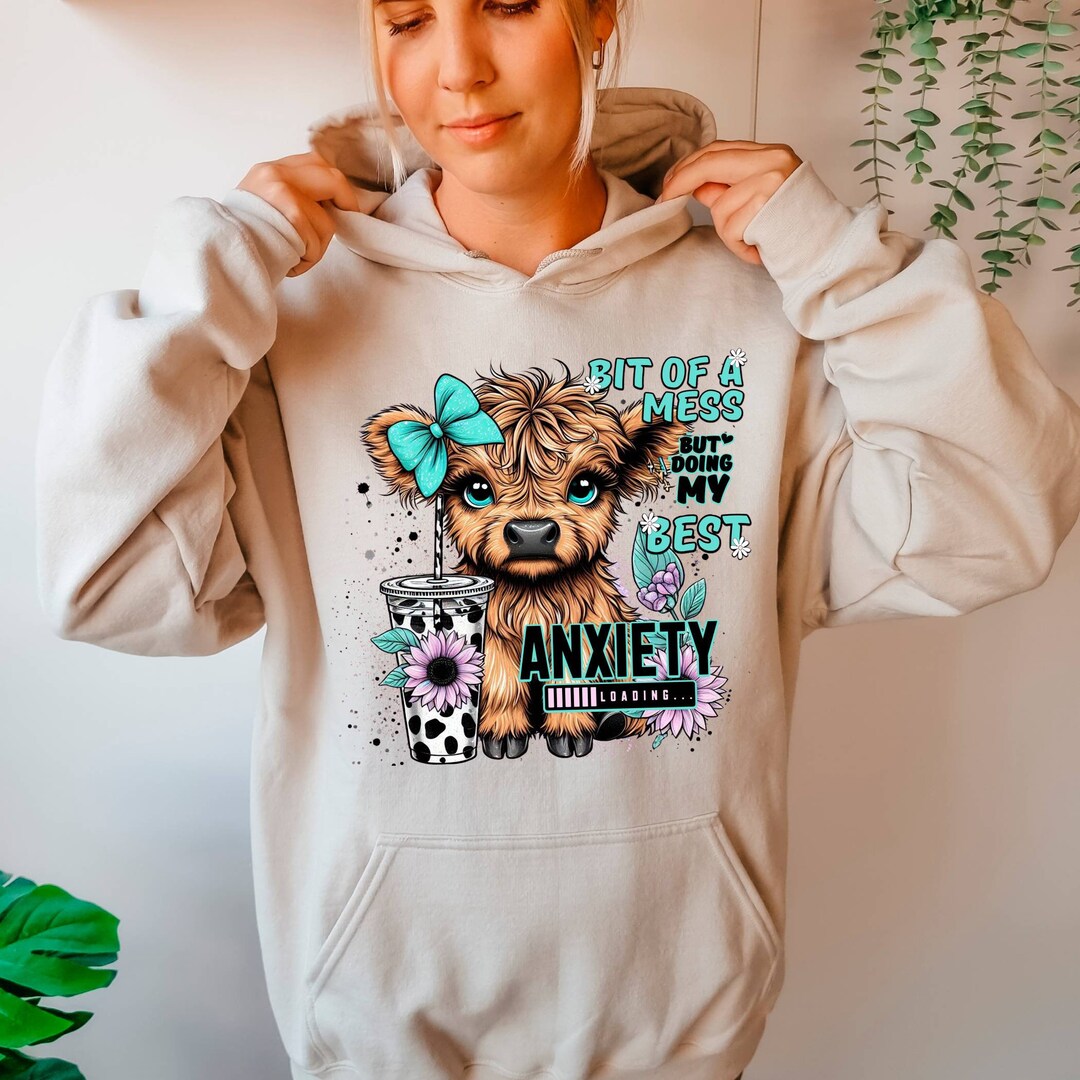 Sarcasm Highland Cow Hoodie, Highland Cow Western Hoodie, Cute Cow ...