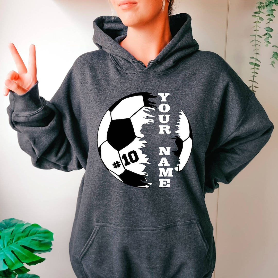 Personalized Soccer Player Hoodie, Custom Soccer Ball Name Hoodie ...