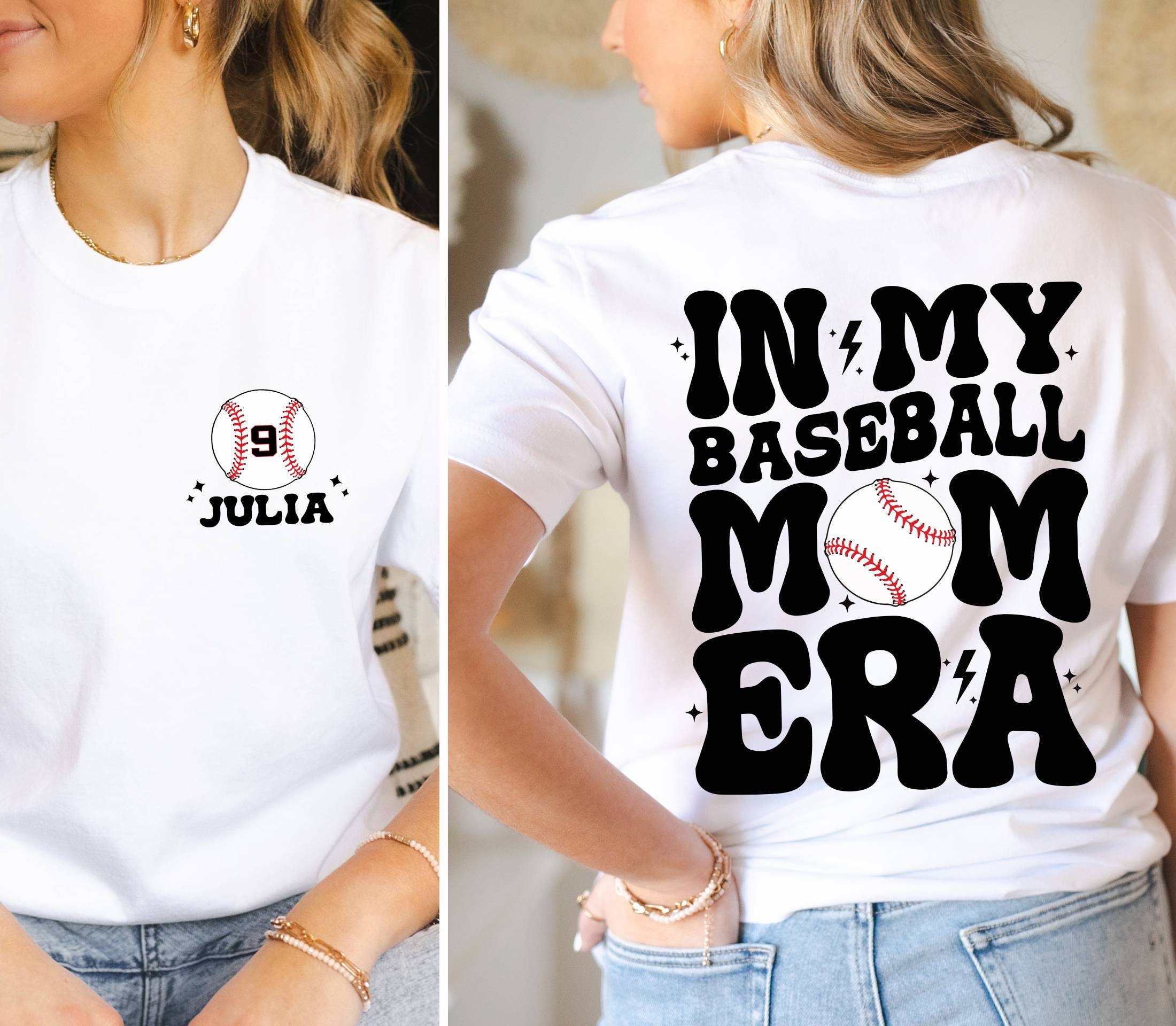 Custom in My Baseball Mom Era Shirt, Baseball Mama Shirt, Baseball Game ...