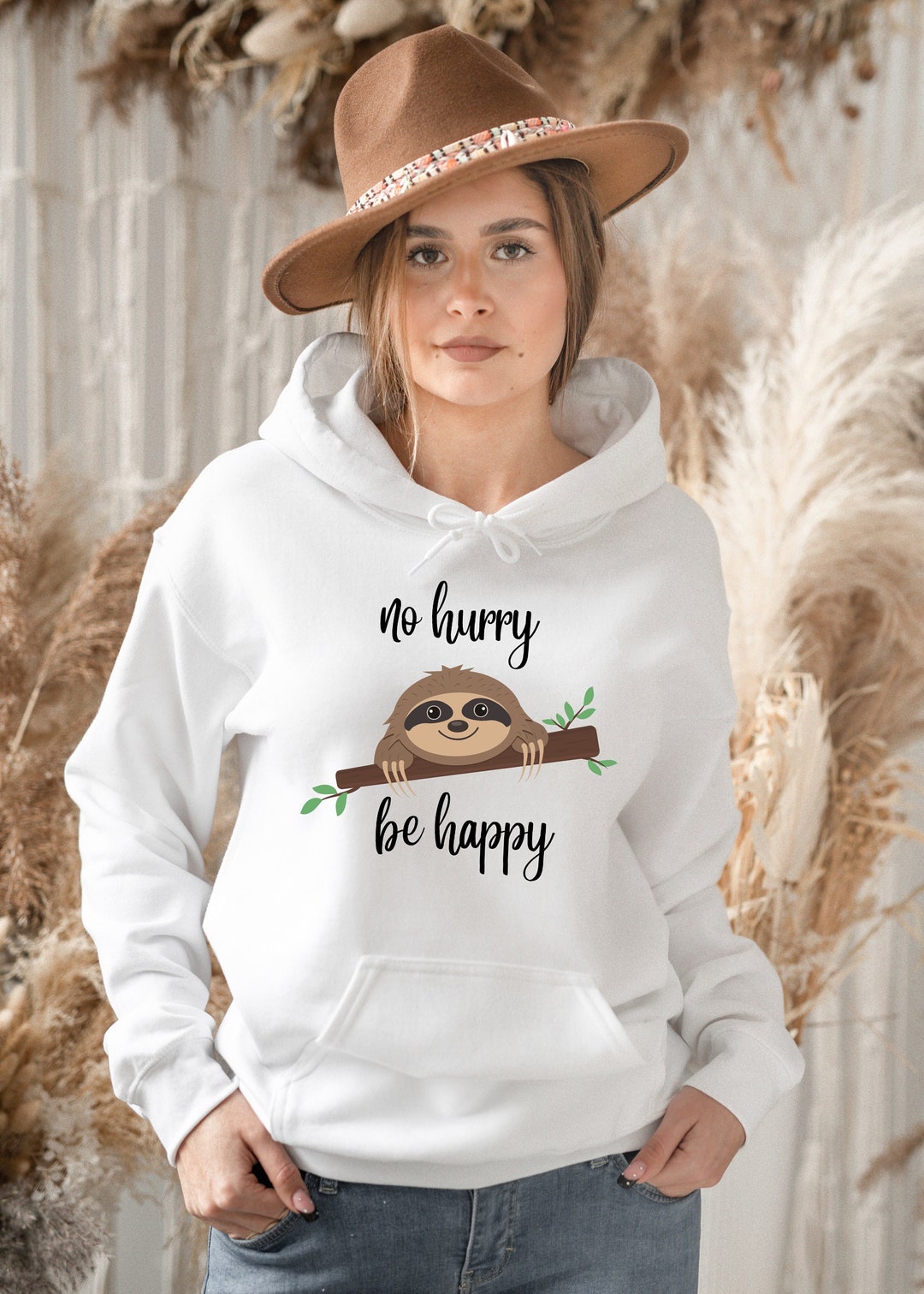No Hurry Be Happy Sloth Hoodie, Lazy Sloth Hoodie, Youth Hoodie, My ...