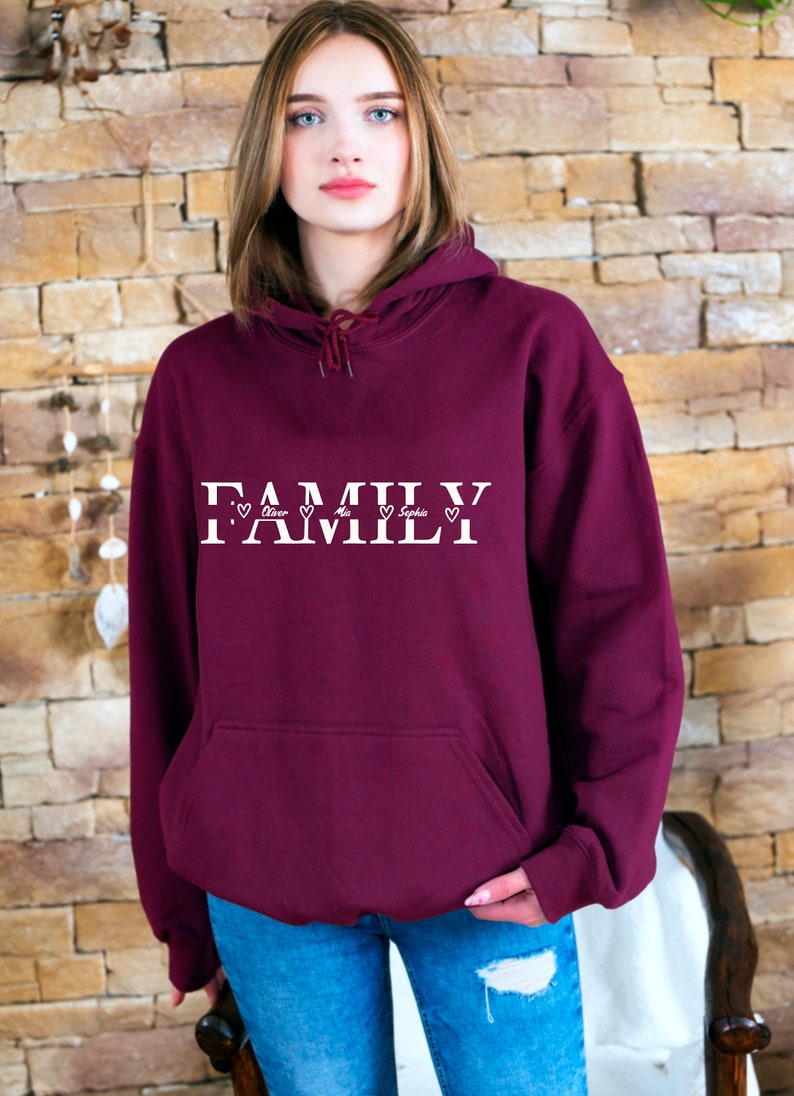 Custom Family With Names Sweatshirt Hooded, Family Personalised Shirt ...