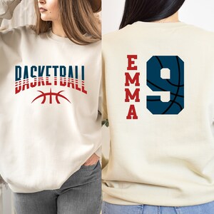 Basketball Player Number, Team, Name Sweatshirt Basketball Tournament ...