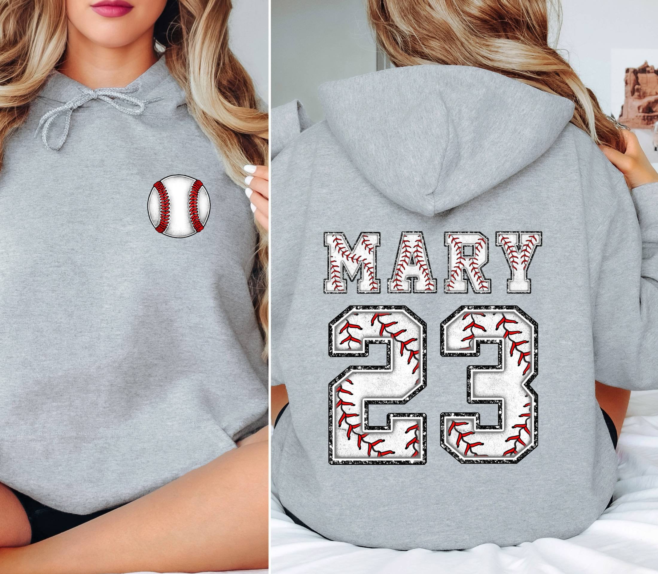 Two-sided Baseball Hoodie With Custom Number and Name, Baseball Mom ...