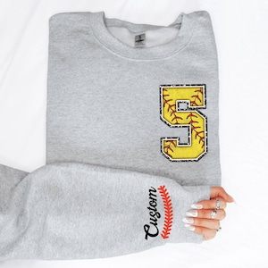 Custom Softball Sweatshirt, Softball Mom Crewneck, Softball Sweatshirt ...