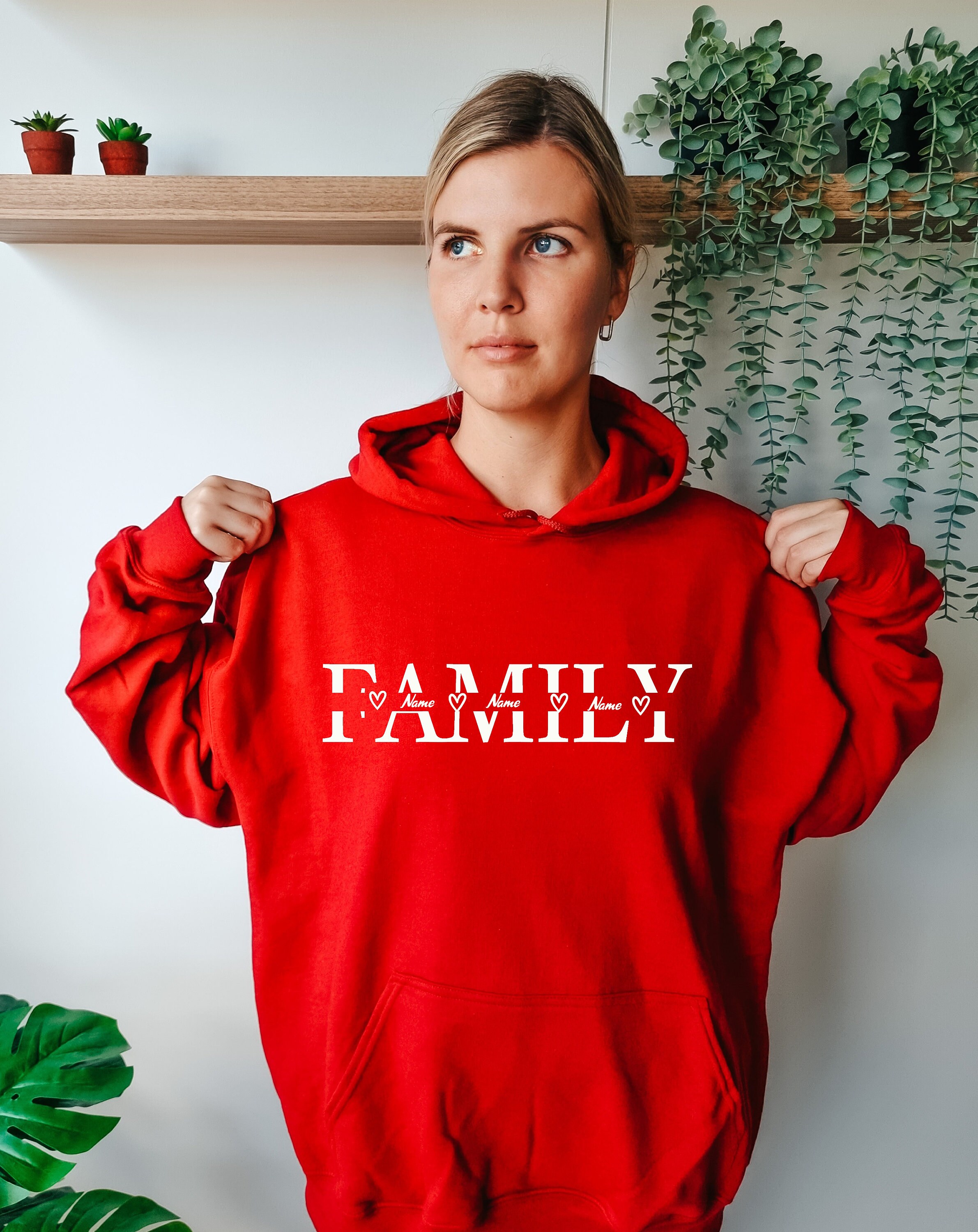Custom Family With Names Sweatshirt Hooded, Family Personalised Shirt ...