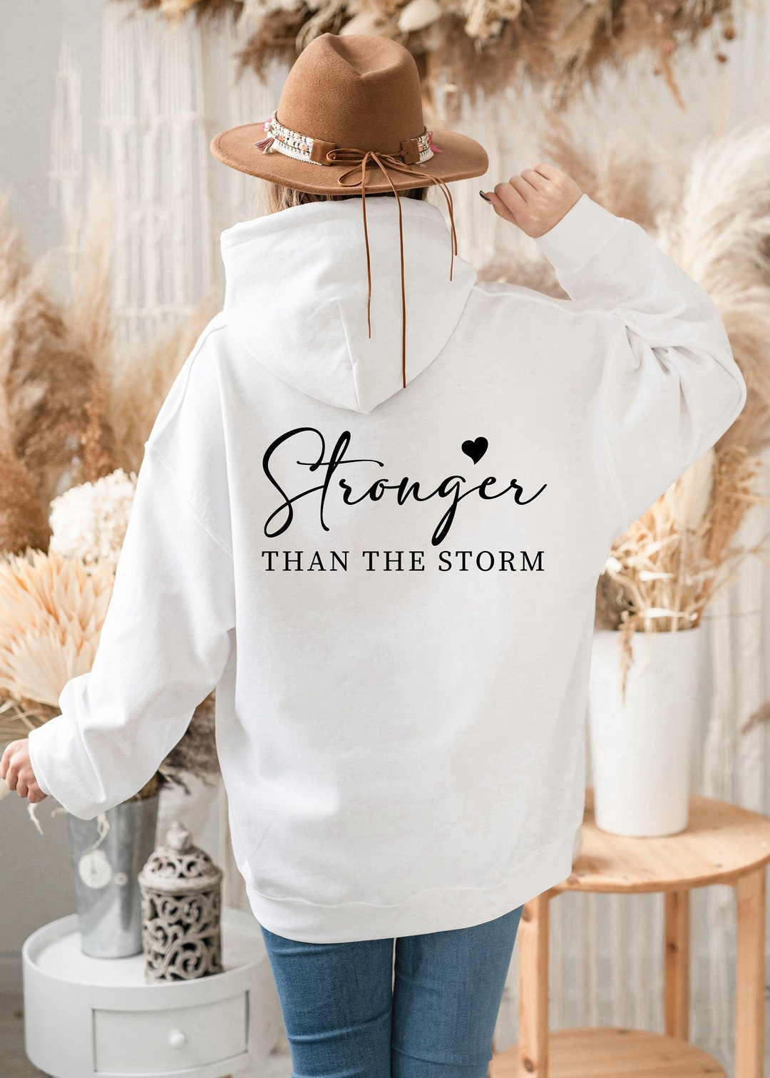 Stronger Than the Storm Hoodie, Shirts With Sayings Quotes for Women ...