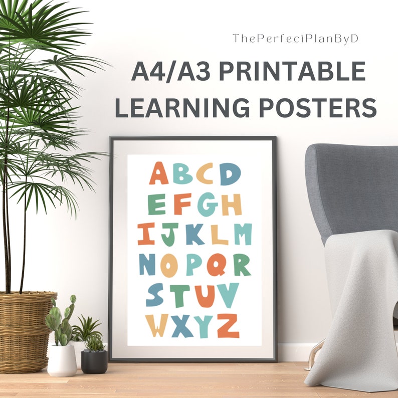 Printable Learning Posters Sage Green A4/A3 - Etsy