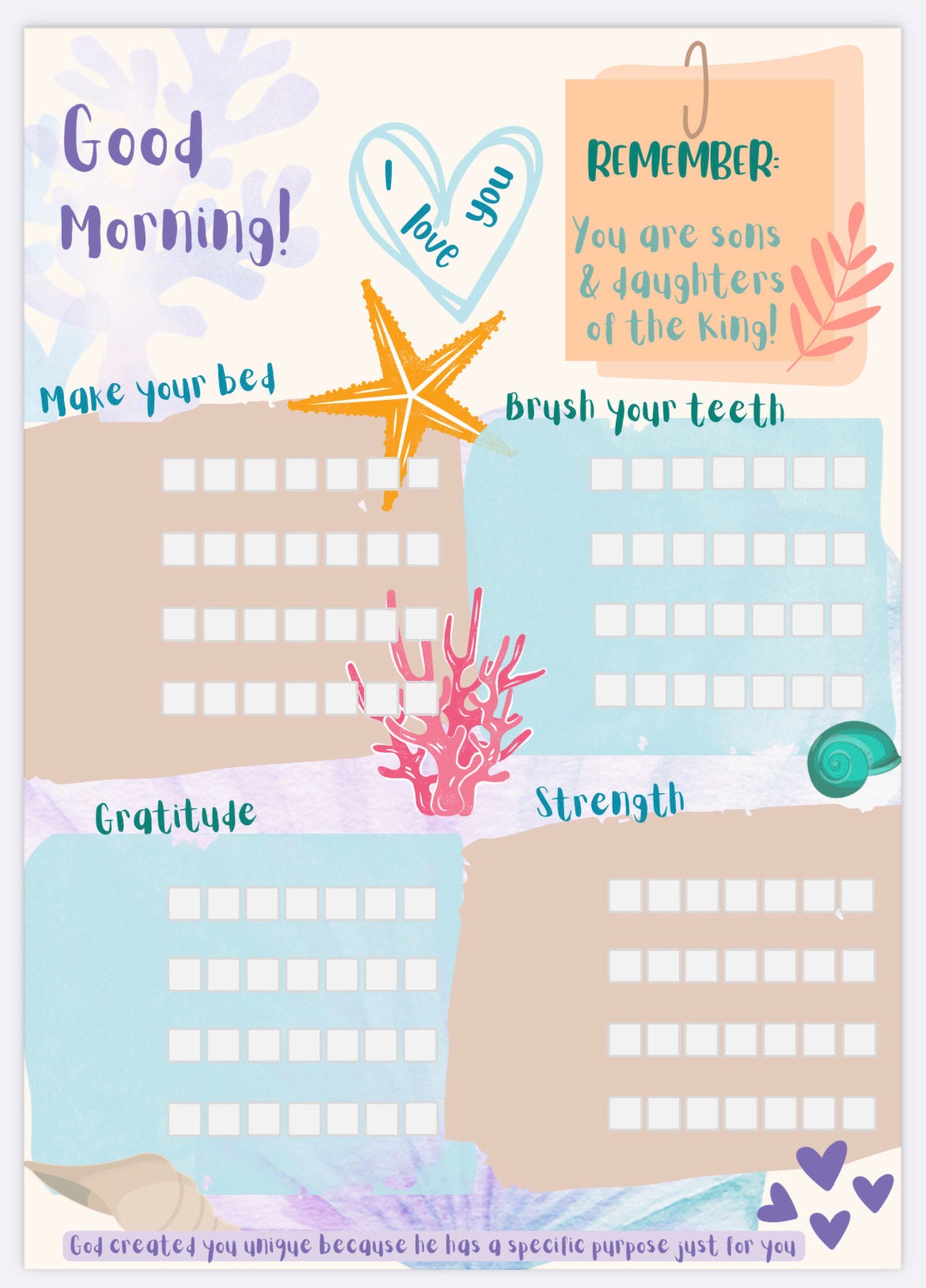 PDF Kids Morning Motivation, Wellbeing, Healthy Start Checklist - Etsy