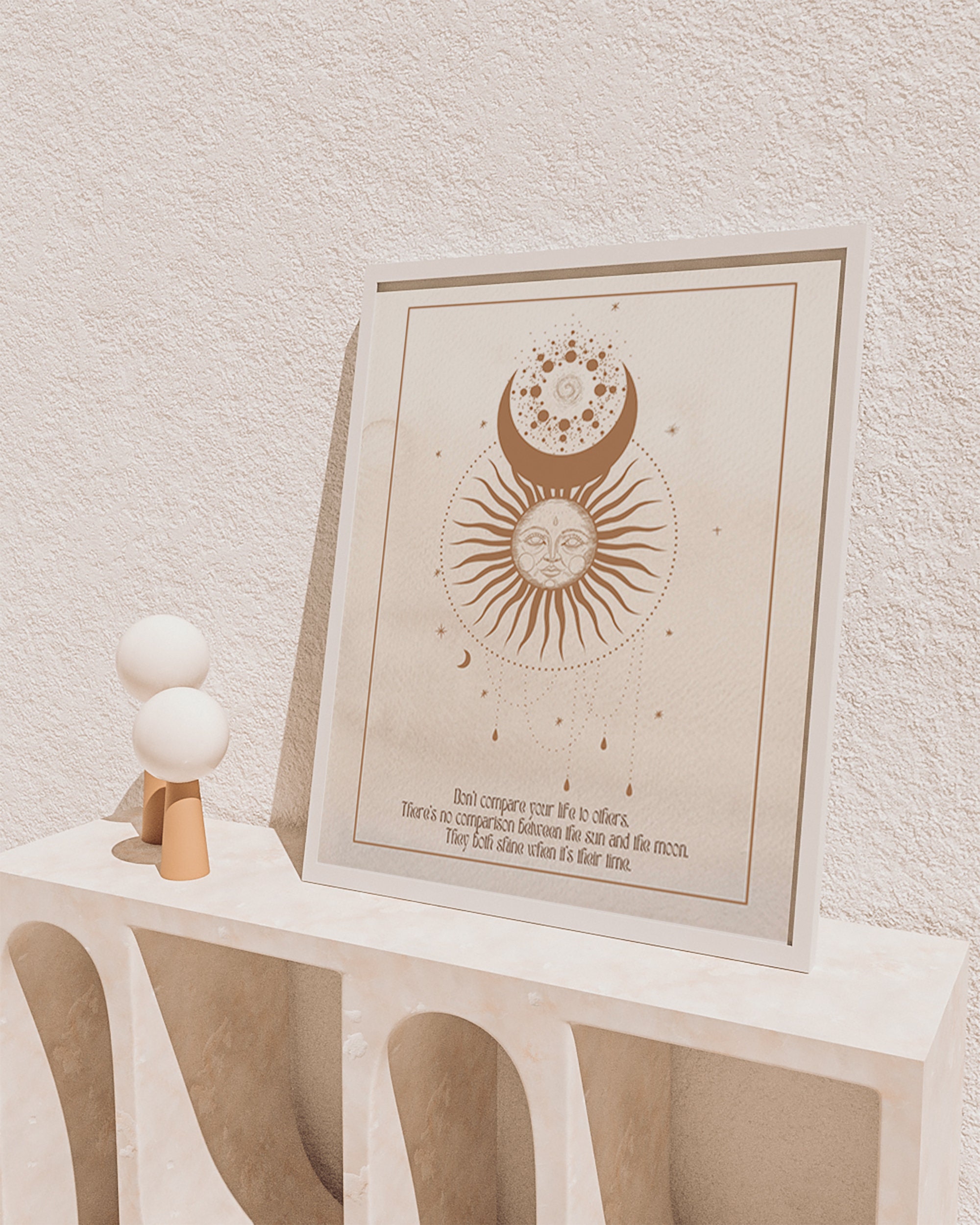 Motivation Poster Sonne und Mond Spirituelle Wandkunst Boho - Etsy.de