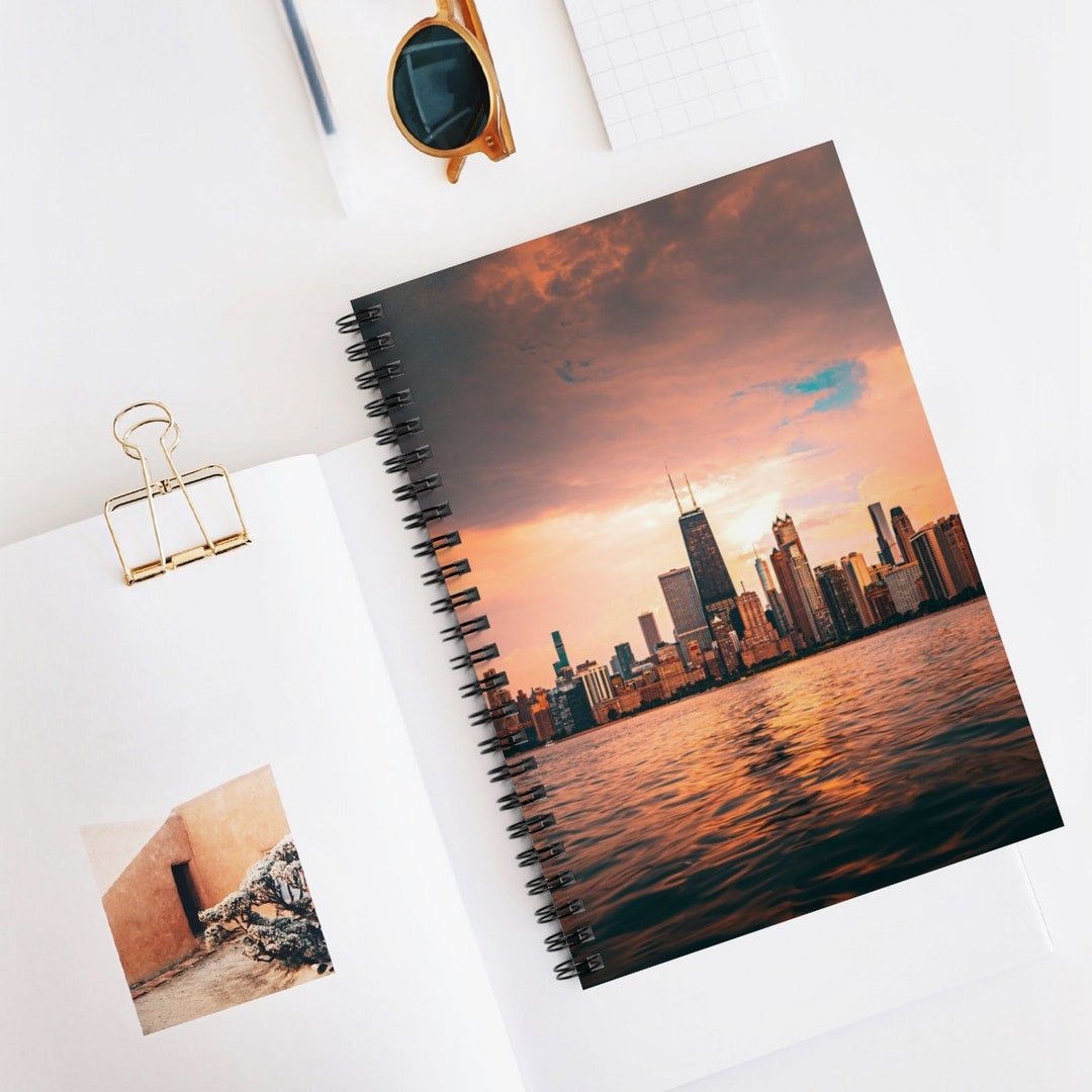 Chicago Skyline Spiral Notebook - Ruled Line - Etsy