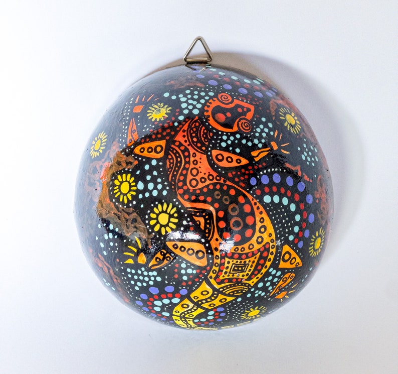 Hand Painted Coconut Shell Wall Art - Etsy