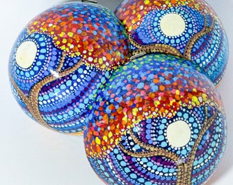 Turtle Wind Chime Hand Made Artist Painted Coconut Bamboo - Etsy