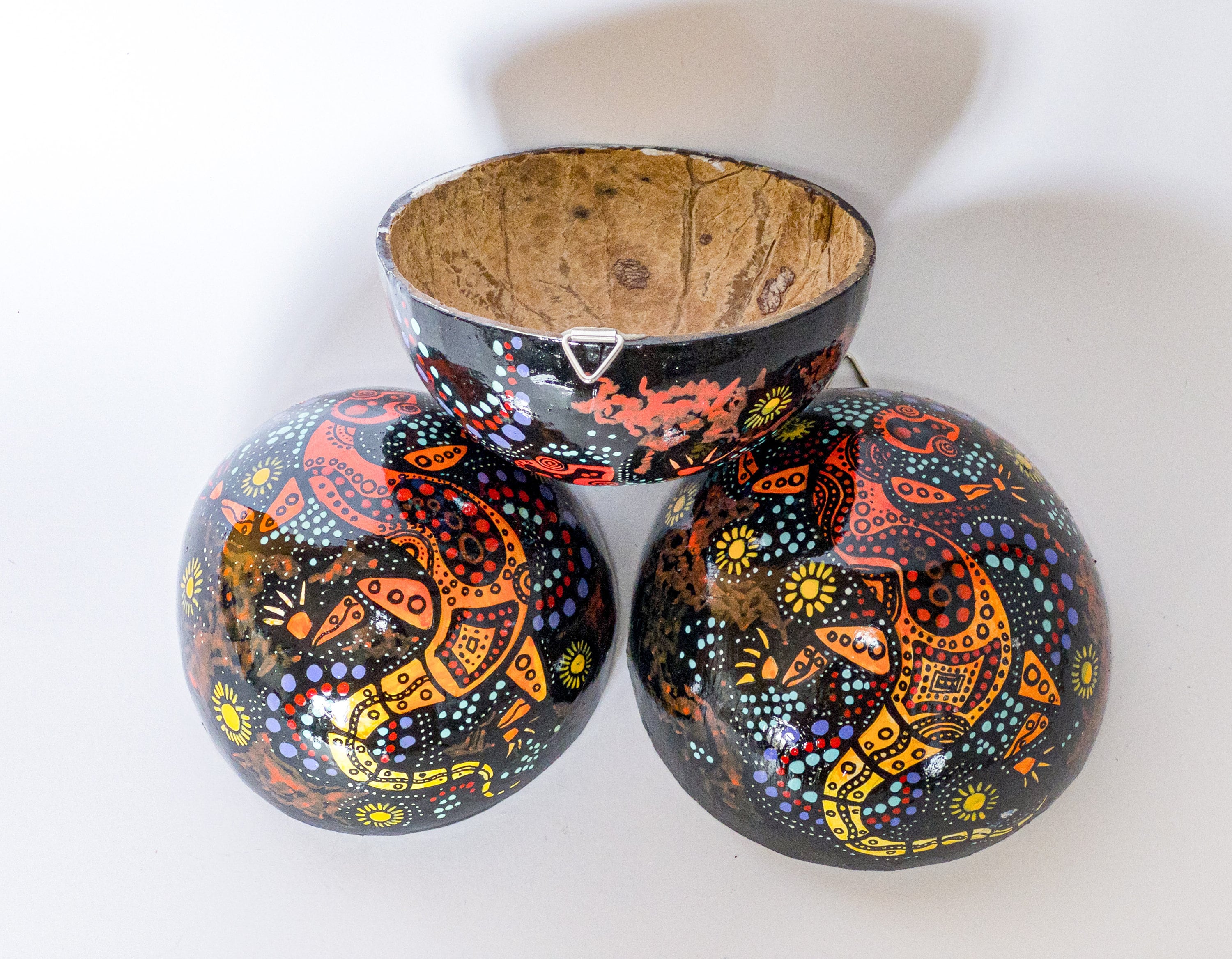 Hand Painted Coconut Shell Wall Art - Etsy