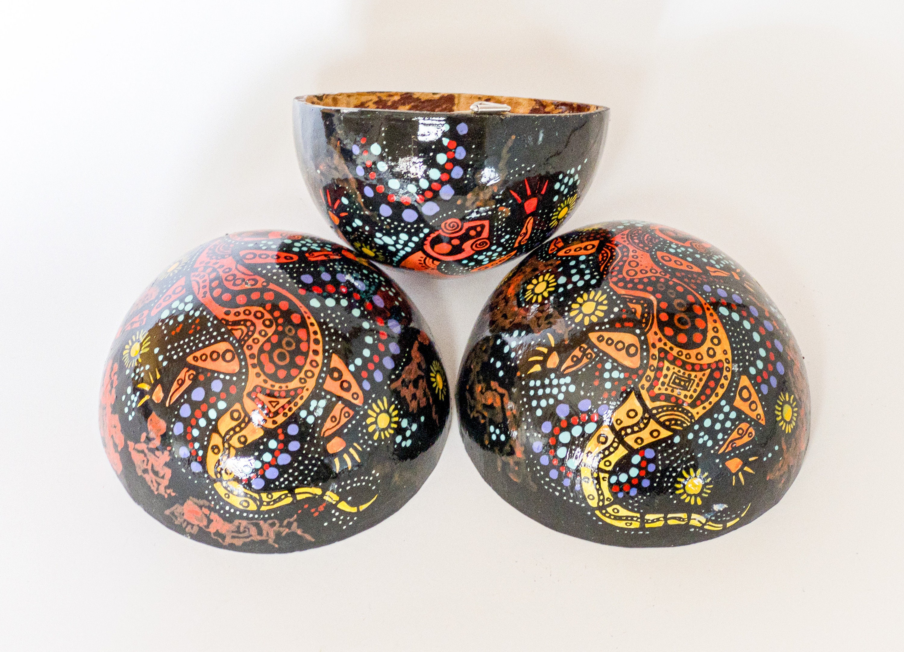 Hand Painted Coconut Shell Wall Art - Etsy