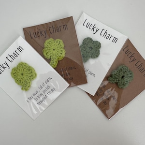 Lucky Charm Crochet 4 Leaf Clover: Handmade Good Luck Gift, Pocket Hug ...