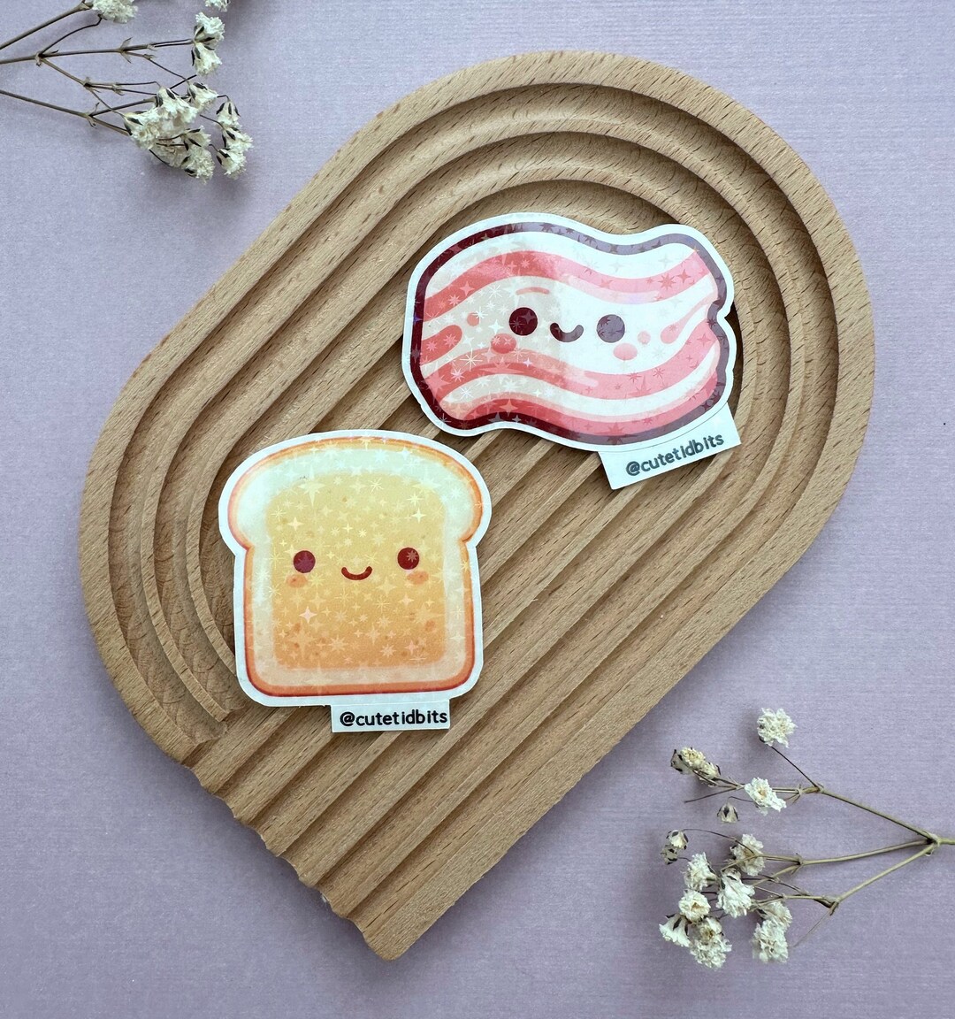 Holographic Bacon Sticker | Cute Kawaii Food Decoration Sticker ...