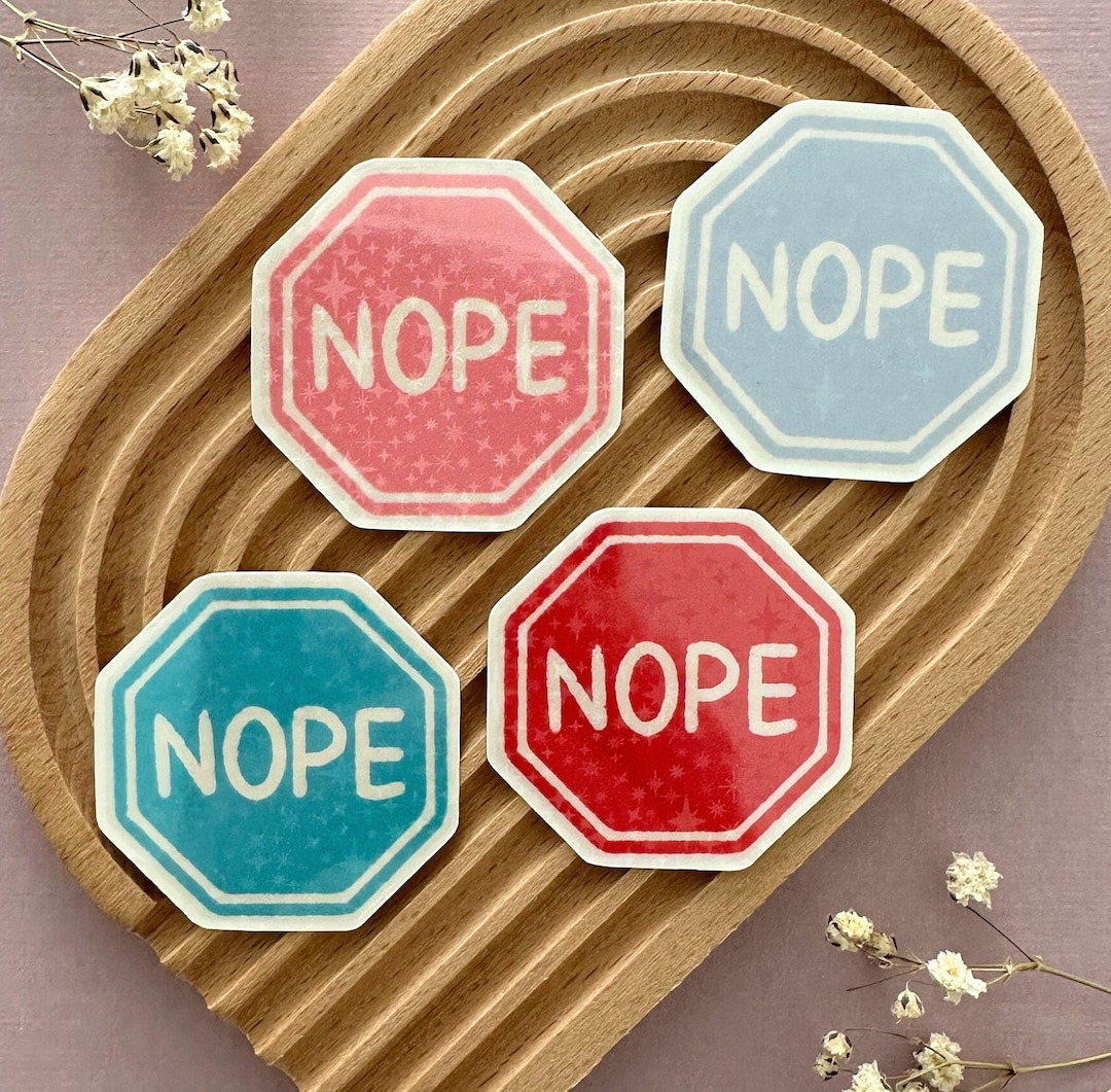 Holographic Nope Stop Sign Sticker: Cute Aesthetic Holo Vibe - Etsy