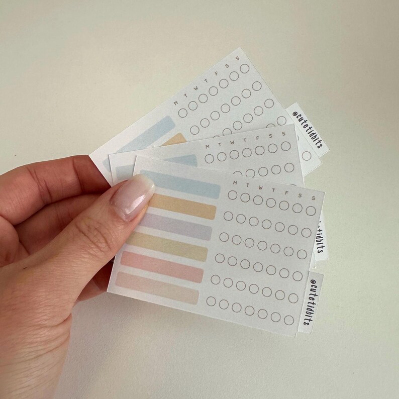 Habit Tracker Stickers: Weekly Planner, Health & Exercise (set of 5) - Etsy