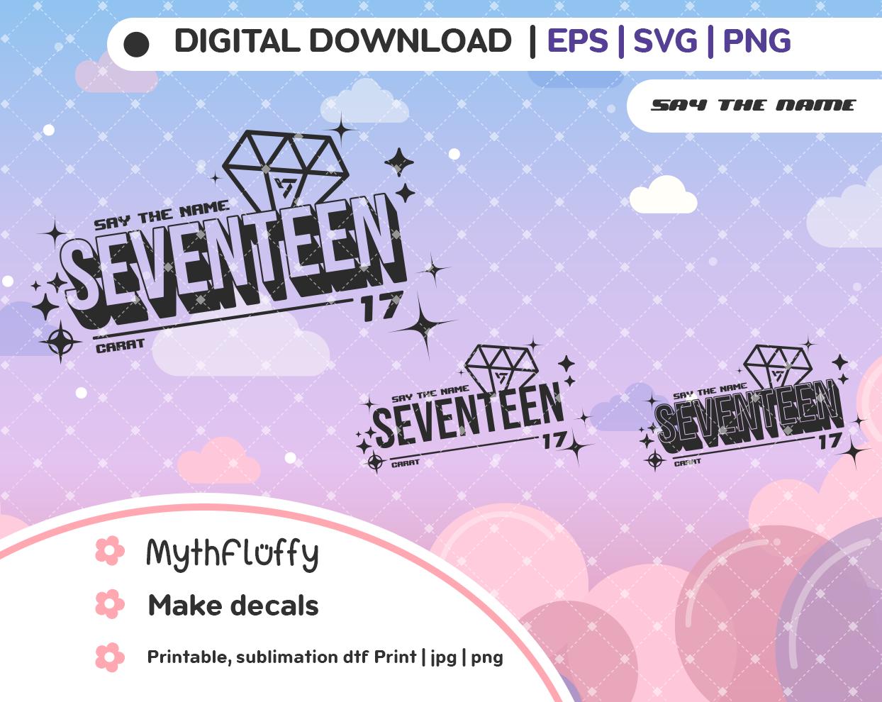 Kpop Seventeen Vector Files: SVG, EPS, PNG (digital Download) - Etsy