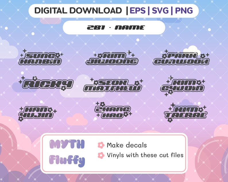 Kpop ZB1 | Lightstick Decals / Vector Files / Svg Eps Png - Etsy