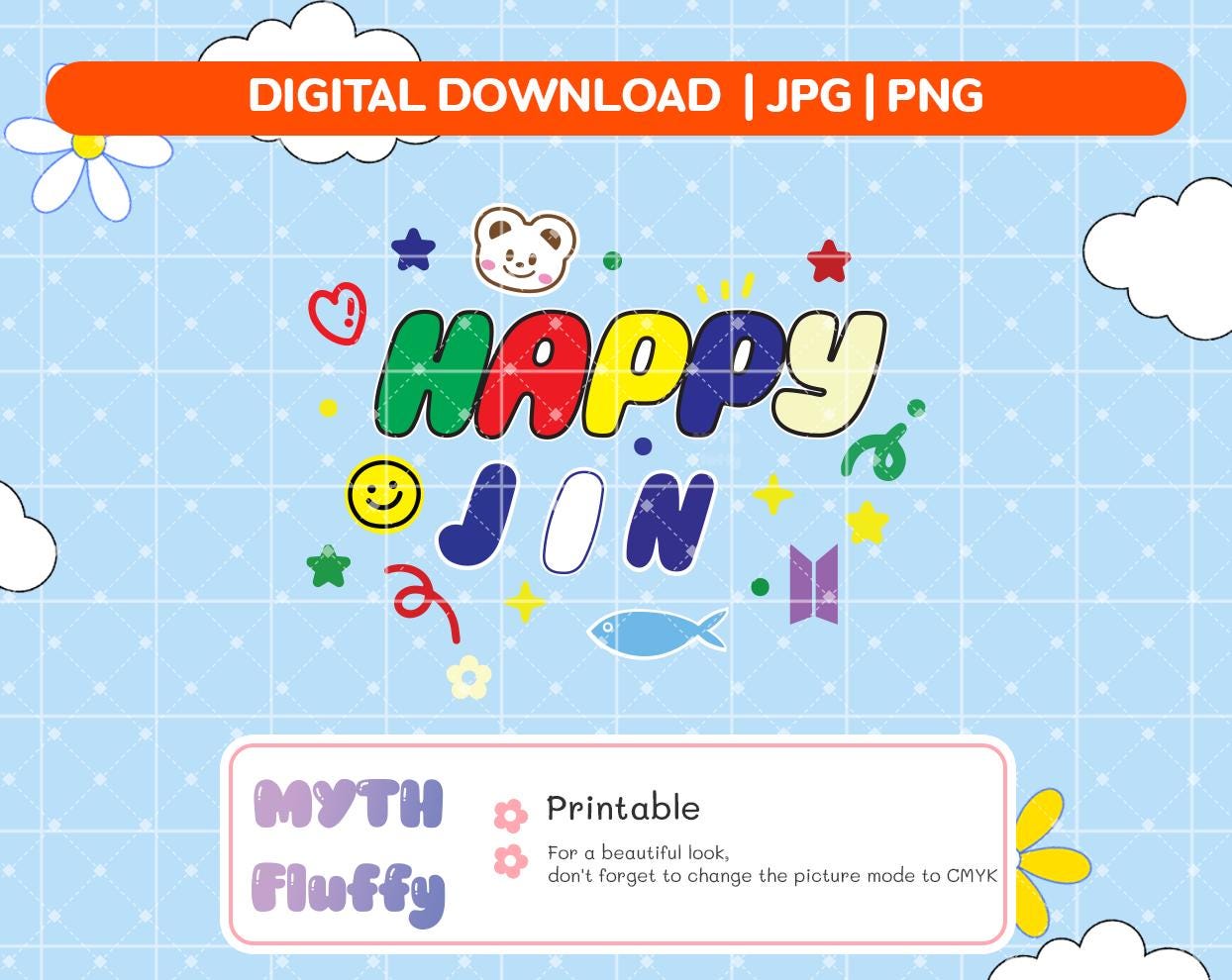 Kpop Jin Vector File Clipart Kpop | Png Svg Eps - Etsy