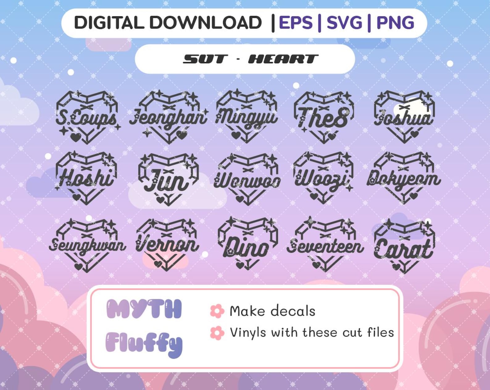 Kpop Svt Lightstick Decals / Vector Files for Cricut / Svg Eps Png - Etsy