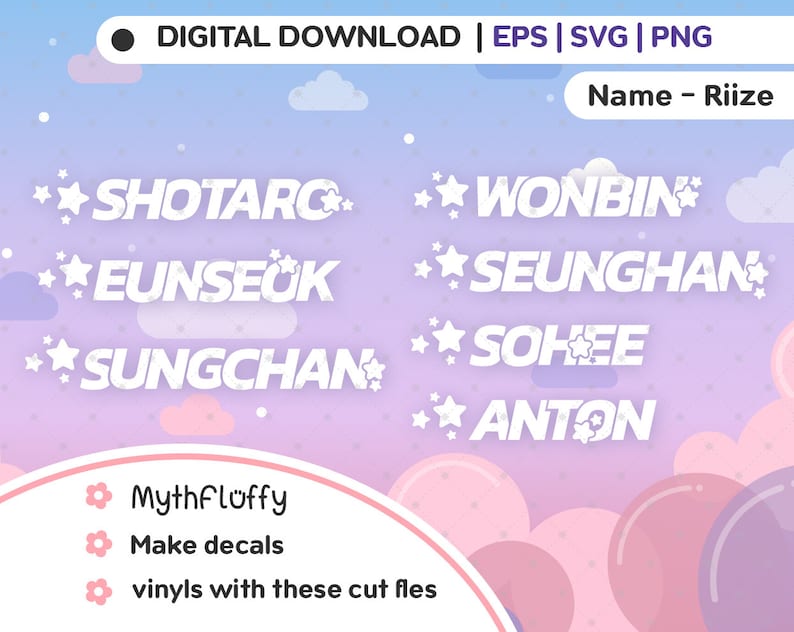 Kpop Riize | Riize Decals / Vector Files / Svg Eps Png - Etsy