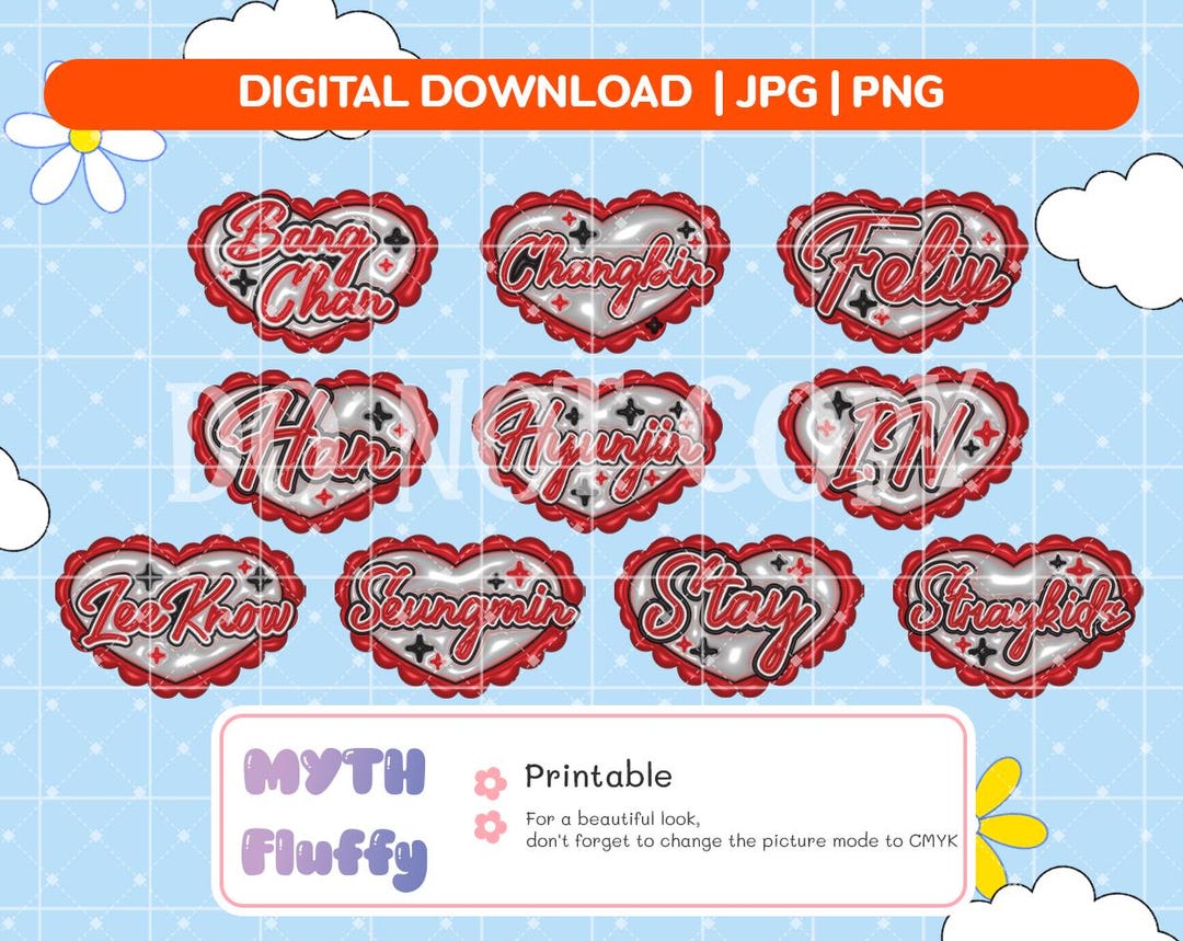 K-pop Stray Kids 3D Name | Stray Kids Light Stick Decals / Png Jpg - Etsy