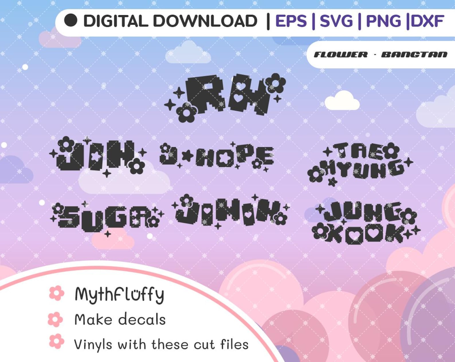 BTS Bangtan Vector Svg Png Kpop Design - Etsy