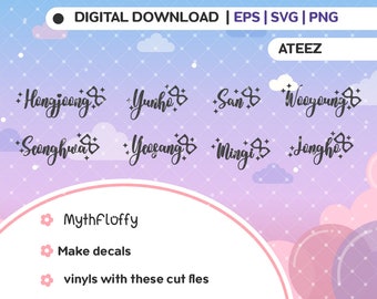Kpop Ateez-heart | Ateez Lightstick Decals / Vector Files / Svg Eps Png ...