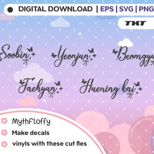 Kpop TXT - Name Svg, Png,eps / Vector Files - Etsy
