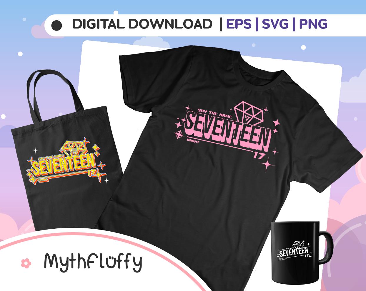 Kpop Seventeen Vector Files: SVG, EPS, PNG (digital Download) - Etsy