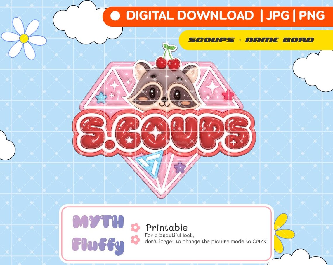 Kpop Scoups Name Bord Version Eng | Png Files ,printable / Jpg Png - Etsy