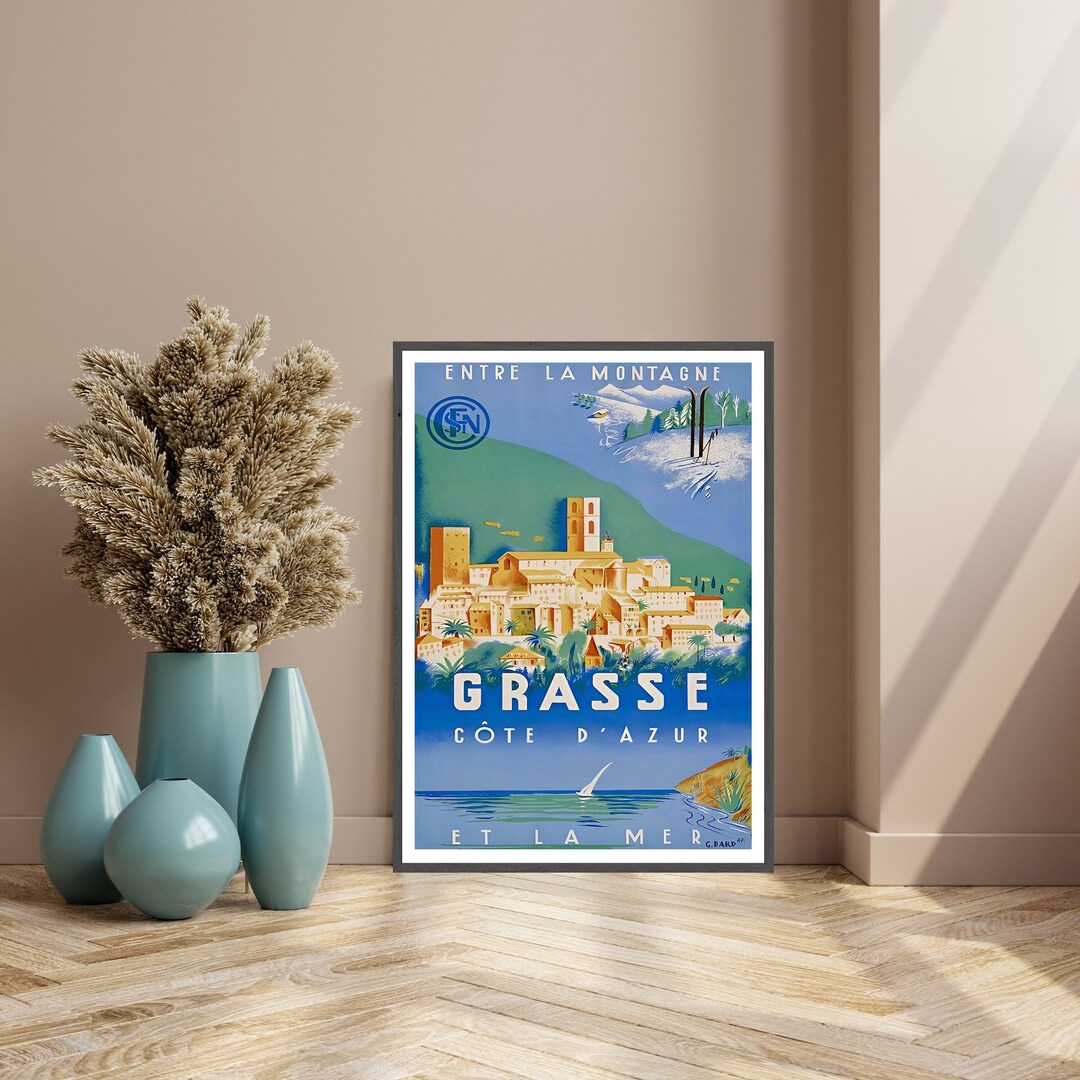 Grasse France Poster, Between Mountains and Sea, Perfume City Cote D ...