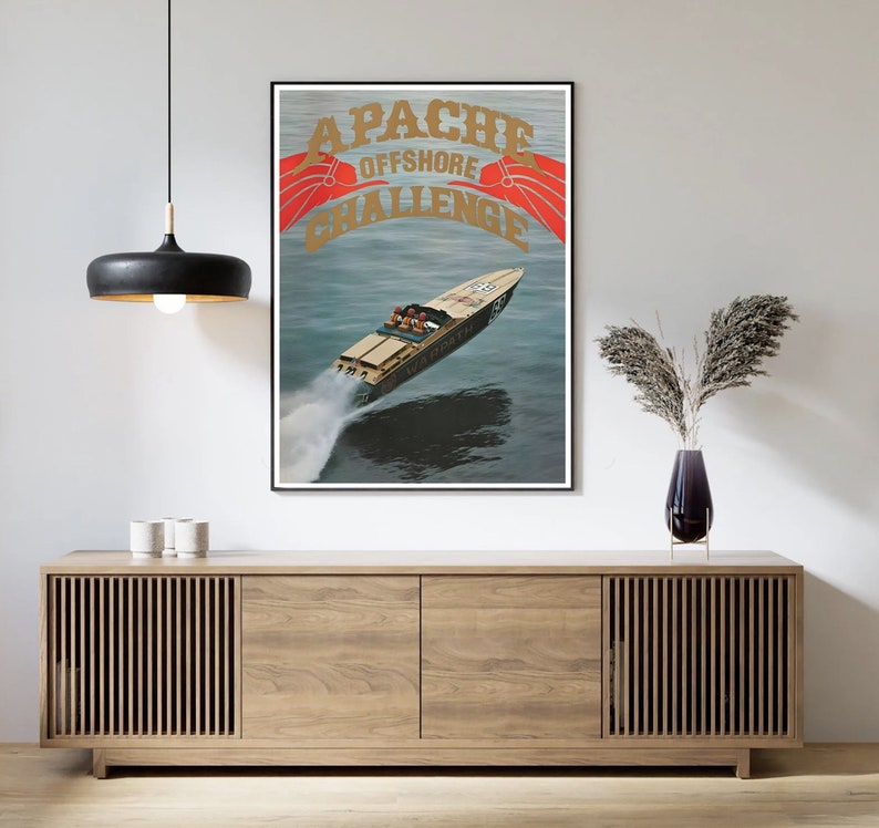 Offshore Boat Racing Poster, Apache Boats, Florida Yachting - Etsy
