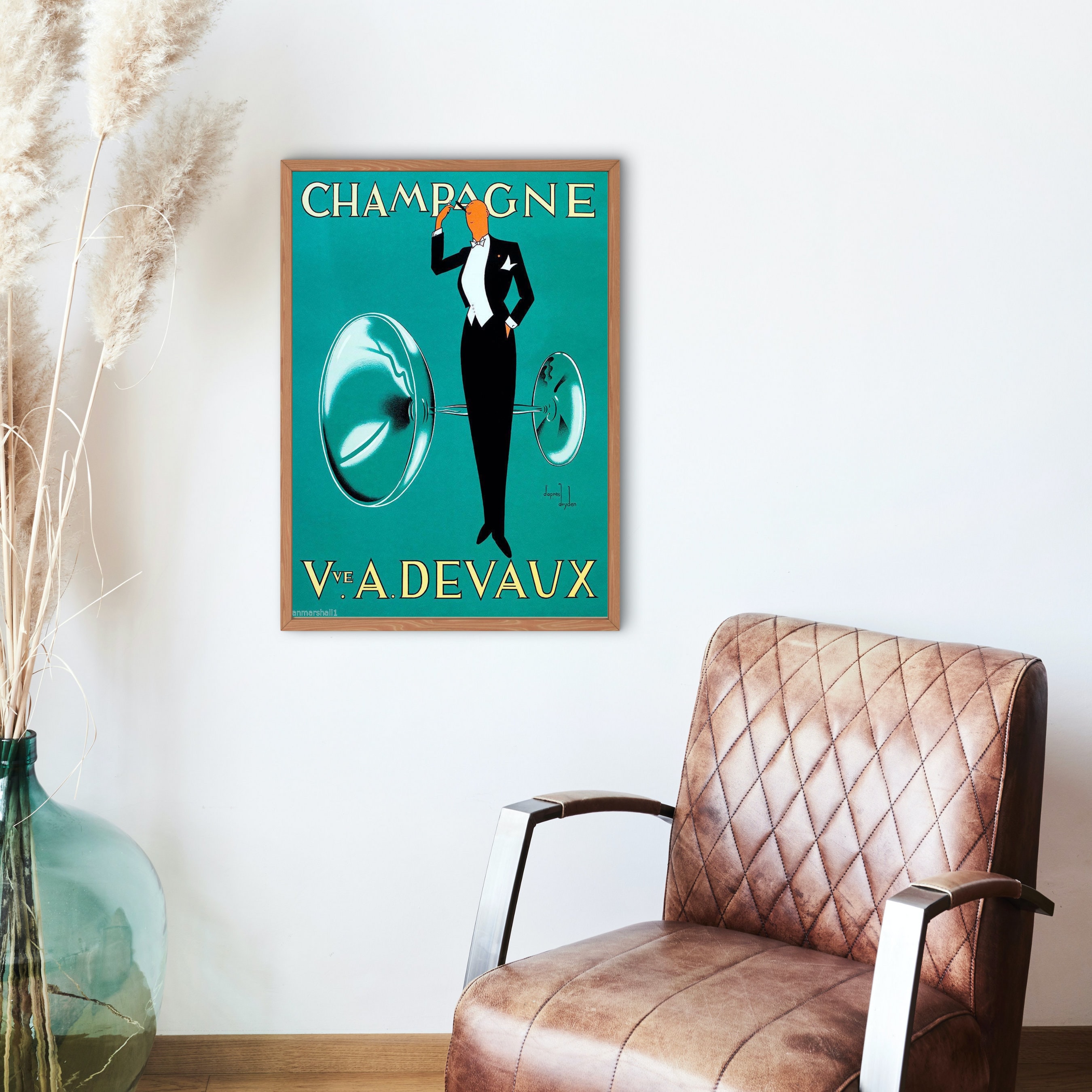Champagne Art Devaux Poster, 1930 Ernst Dryden Champagne Veuve A ...