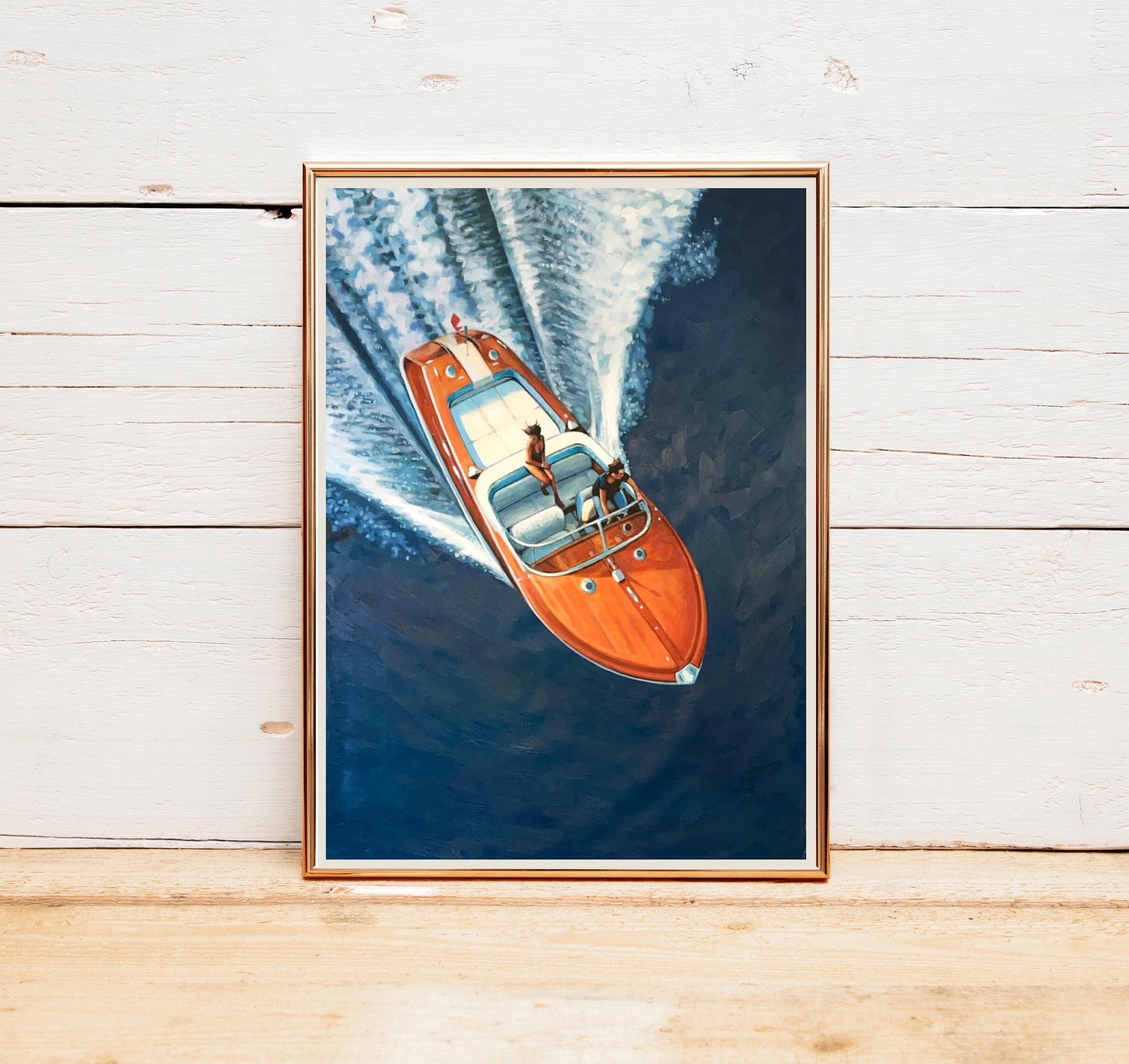 Riva Aquarama Boat Poster | Classic Wooden Boat Art Print for Nautical ...