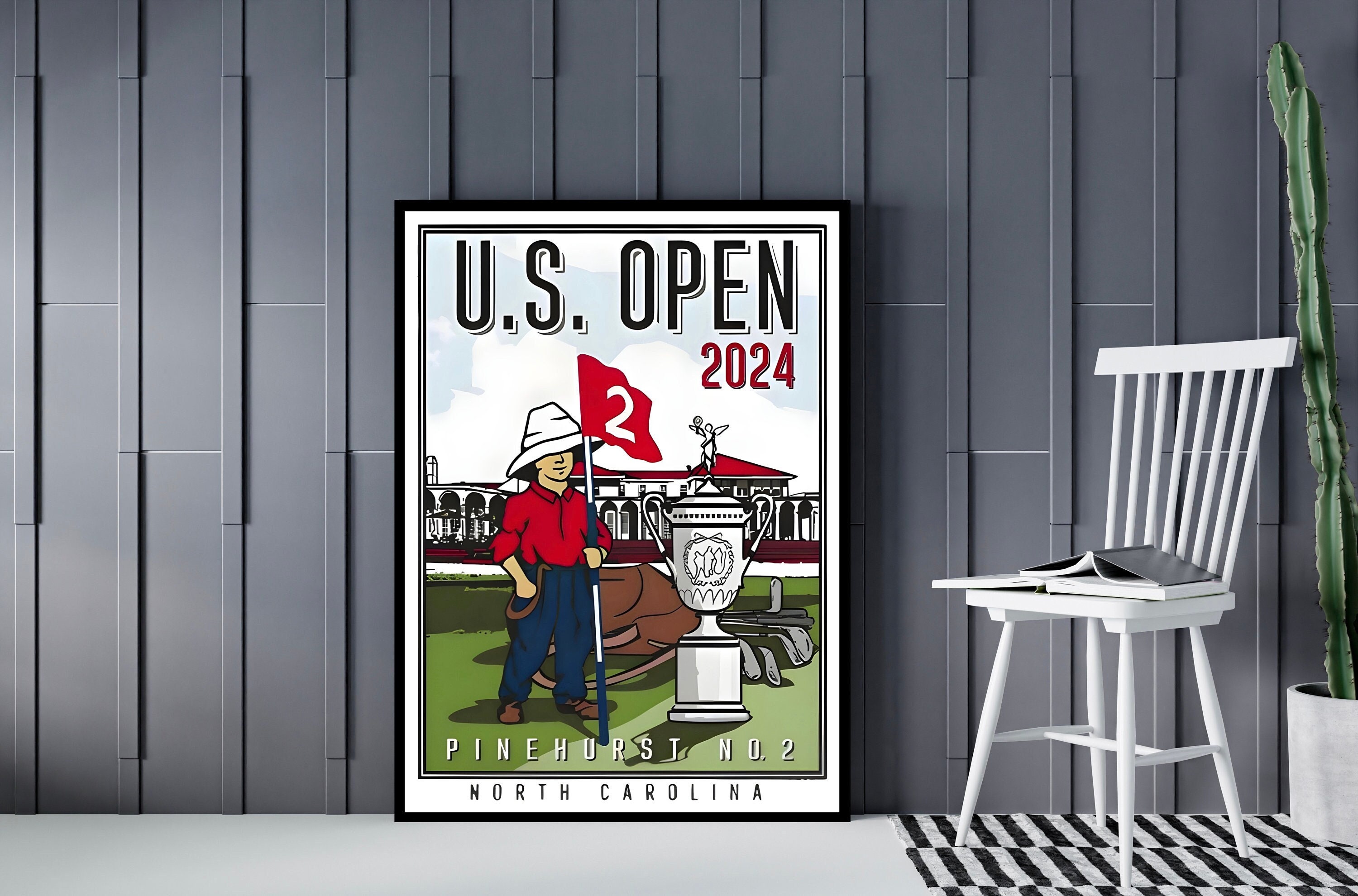 U.S. Open 2024 Golf Poster, Pinehurst Resort & Country Club, Golf Sport ...
